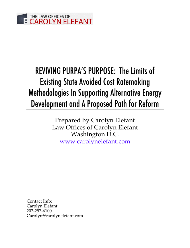 Reviving PURPA – Setting Fair Prices for Clean Energy - OurEnergyPolicy