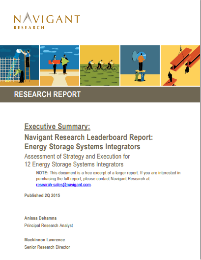 Navigant Research Leaderboard Report: Energy Storage Systems ...