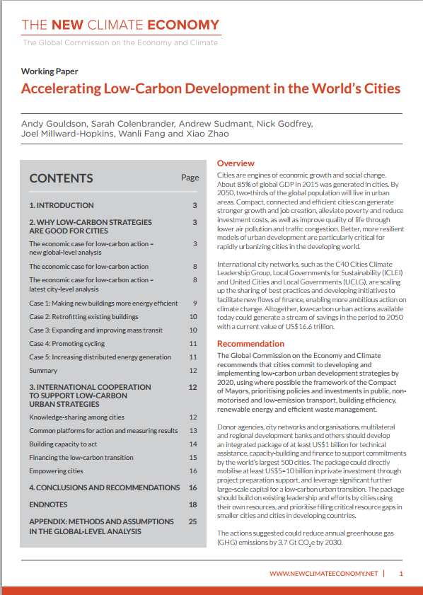 Accelerating Low-Carbon Development in the World’s Cities - OurEnergyPolicy
