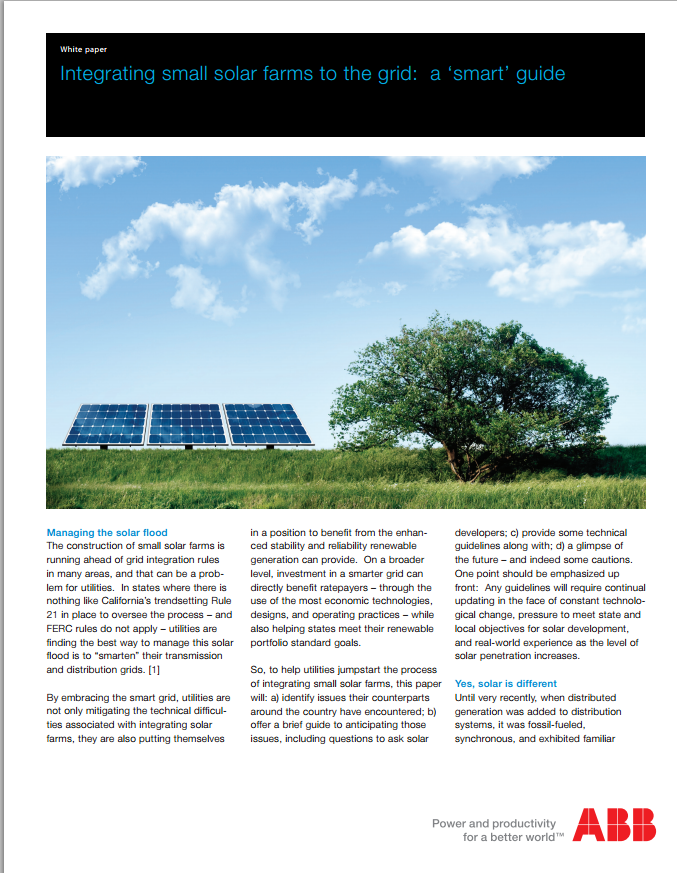Integrating small solar farms to the grid: a ‘smart’ guide ...