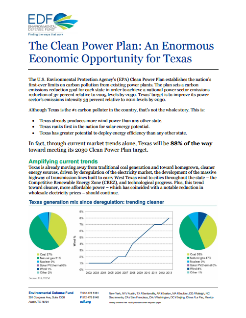 The Clean Power Plan: An Enormous Economic Opportunity for Texas ...