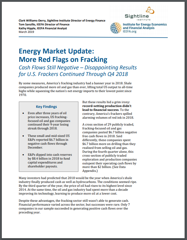 Energy Market Update: More Red Flags on Fracking - OurEnergyPolicy