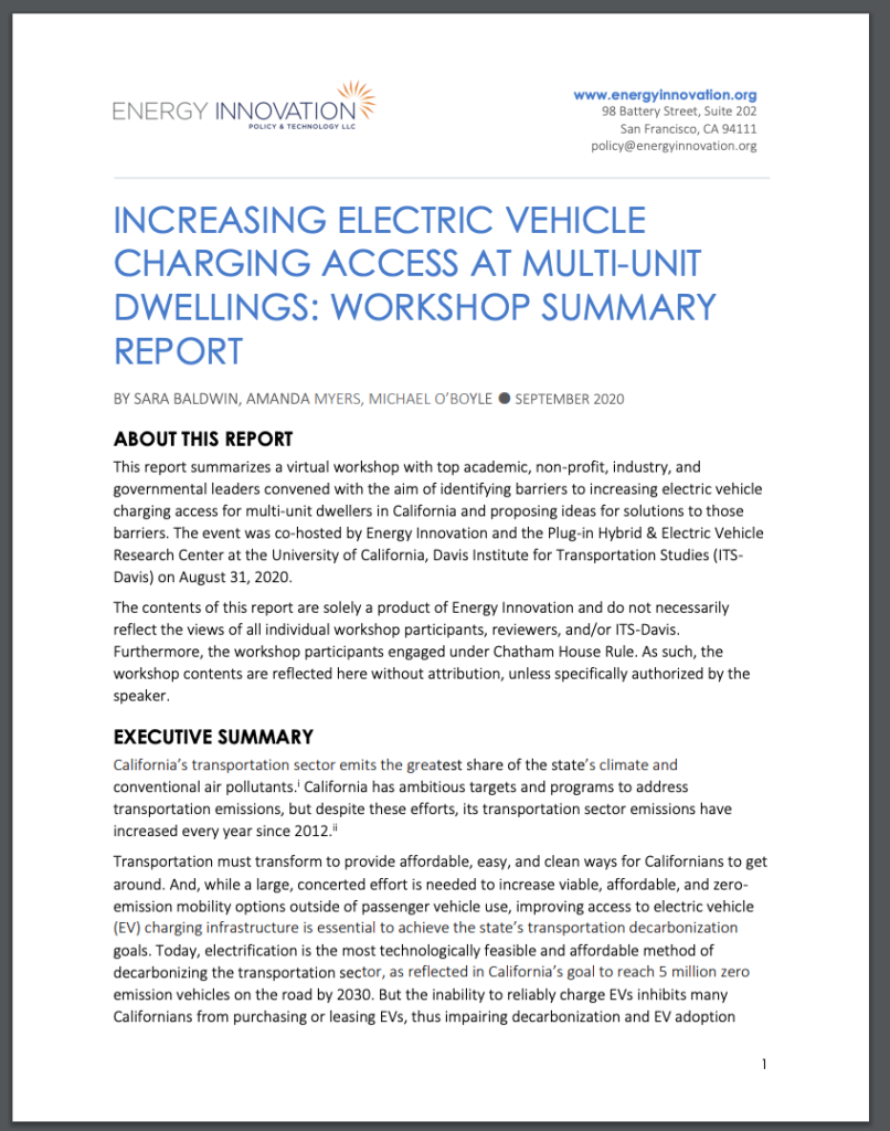 Increasing Electric Vehicle Charging Access At Multi-Unit Dwellings ...