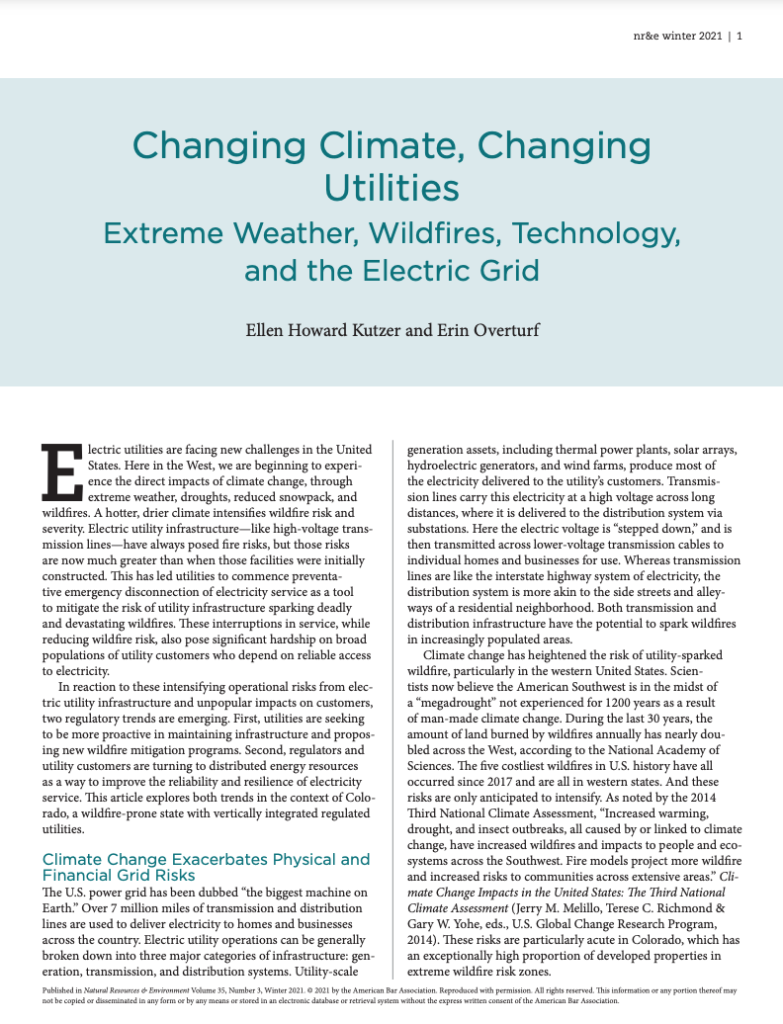 Changing Climate, Changing Utilities: Extreme Weather, Wildfires ...