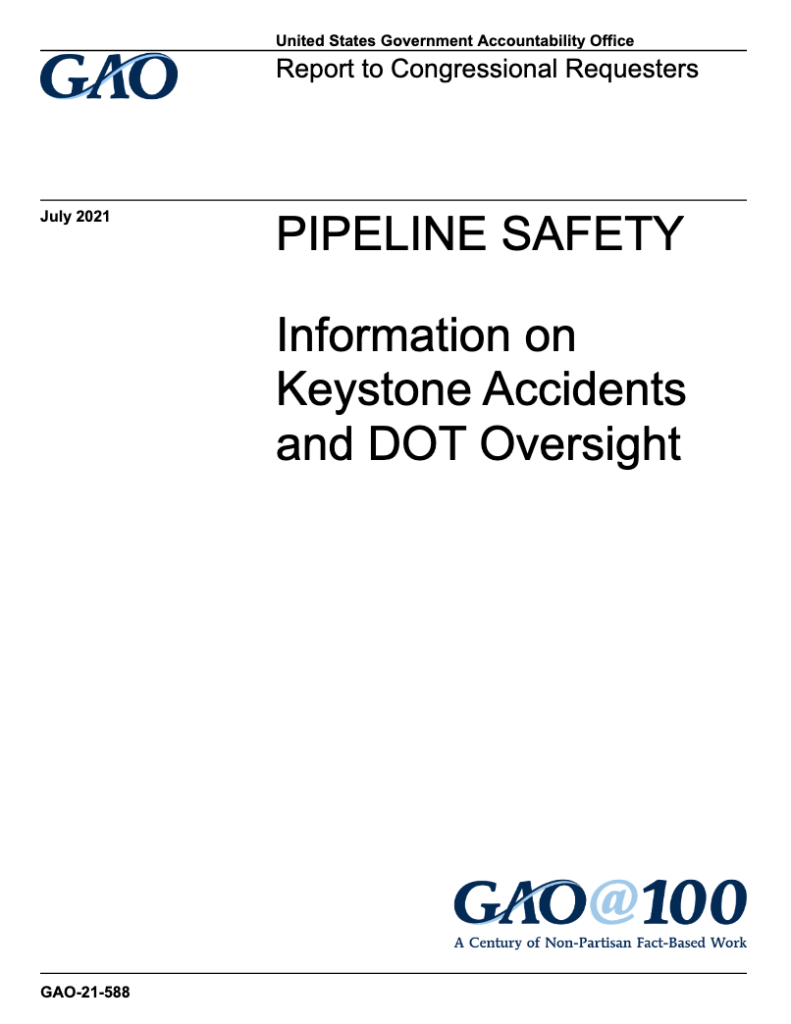 Pipeline Safety: Information on Keystone Accidents and DOT Oversight ...