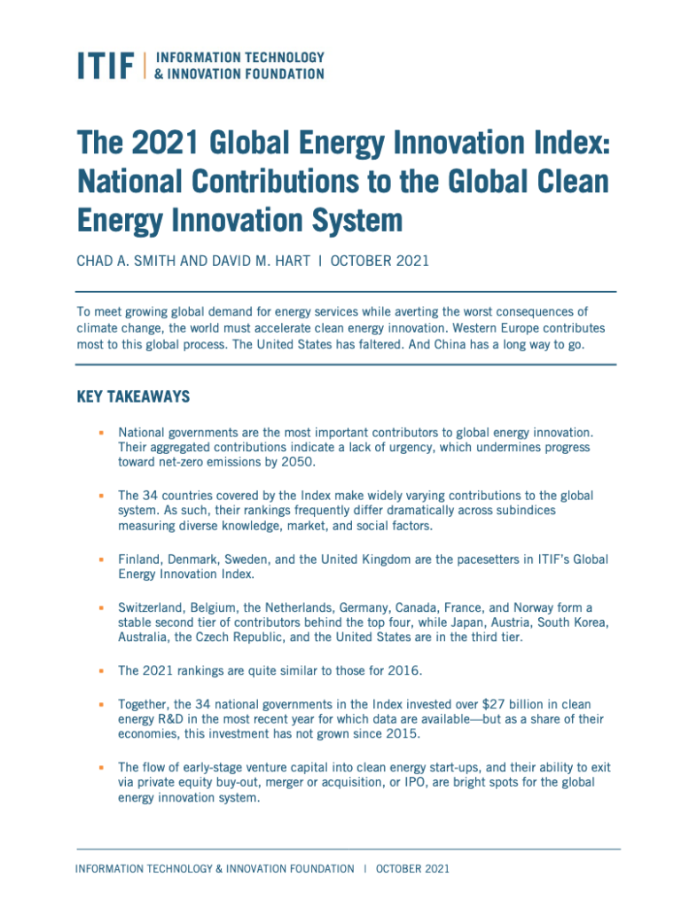 The 2021 Global Energy Innovation Index: National Contributions to the ...