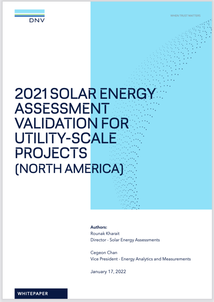 2021 Solar Energy Assessment Validation for Utility-Scale Projects ...