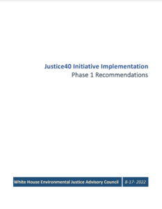 Justice40 Initiative Implementation: Phase 1 Recommendations ...
