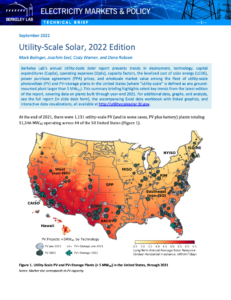 Utility-Scale Solar, 2022 Edition - Technical Brief - OurEnergyPolicy