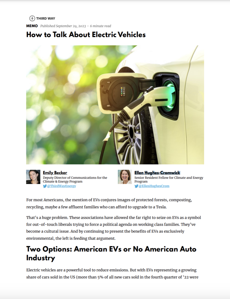 How to Talk About Electric Vehicles - OurEnergyPolicy