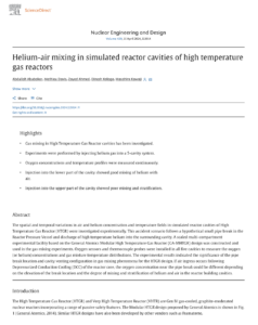 Helium-Air Mixing in Simulated Reactor Cavities of High Temperature Gas ...